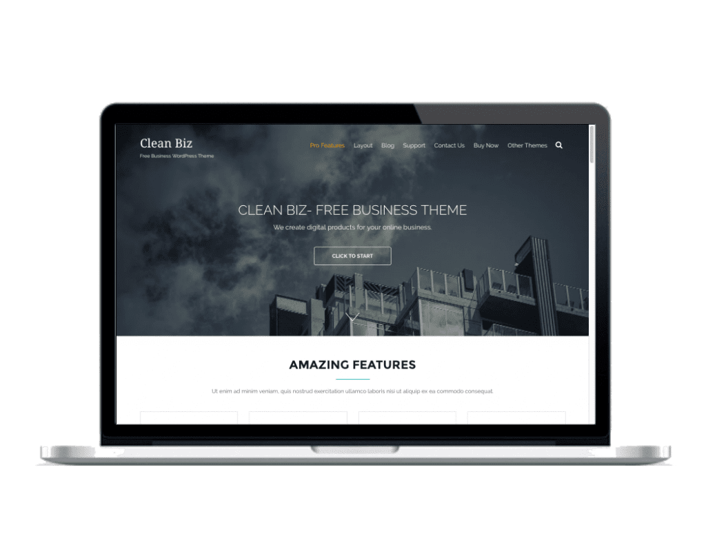 Clean Biz: Free WordPress Business Theme - eVision Themes